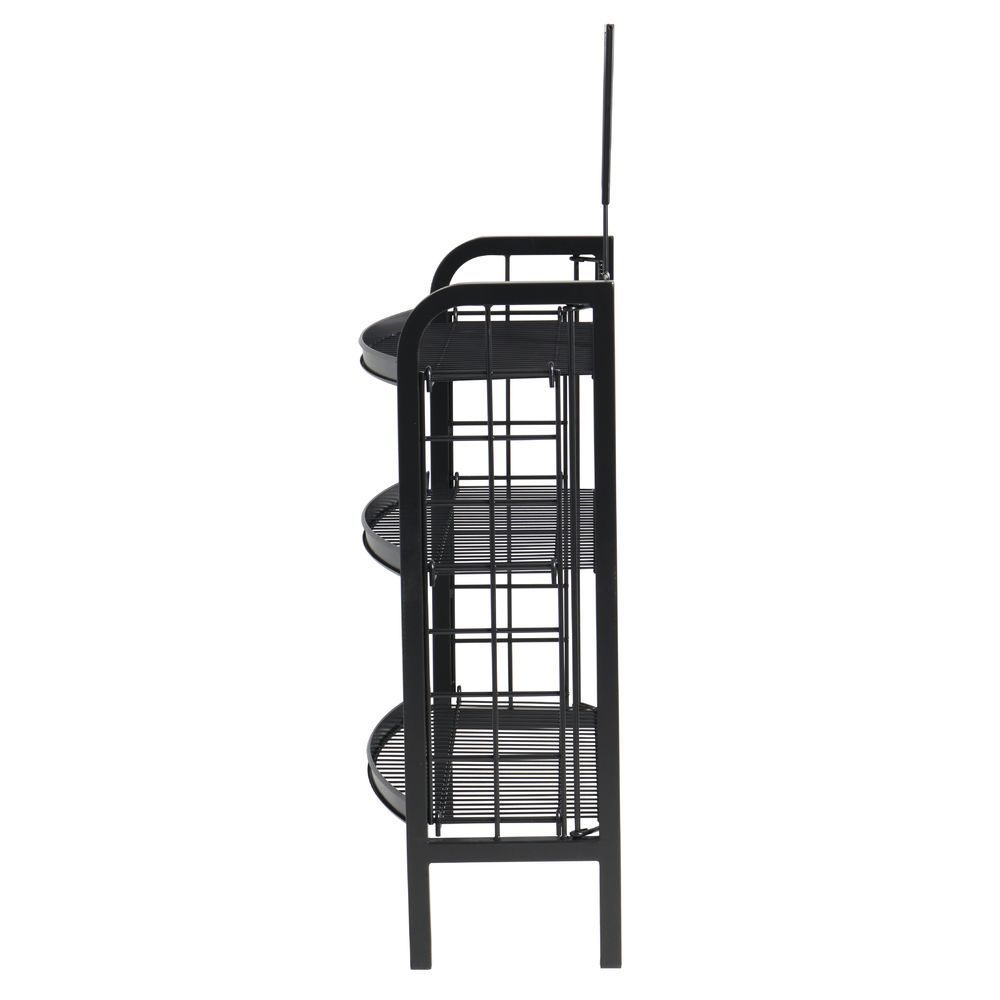 HUBERT® Wire Black 3-Shelf Floor Stand - 32"L x 12 7/10"W x 32 1/10"H