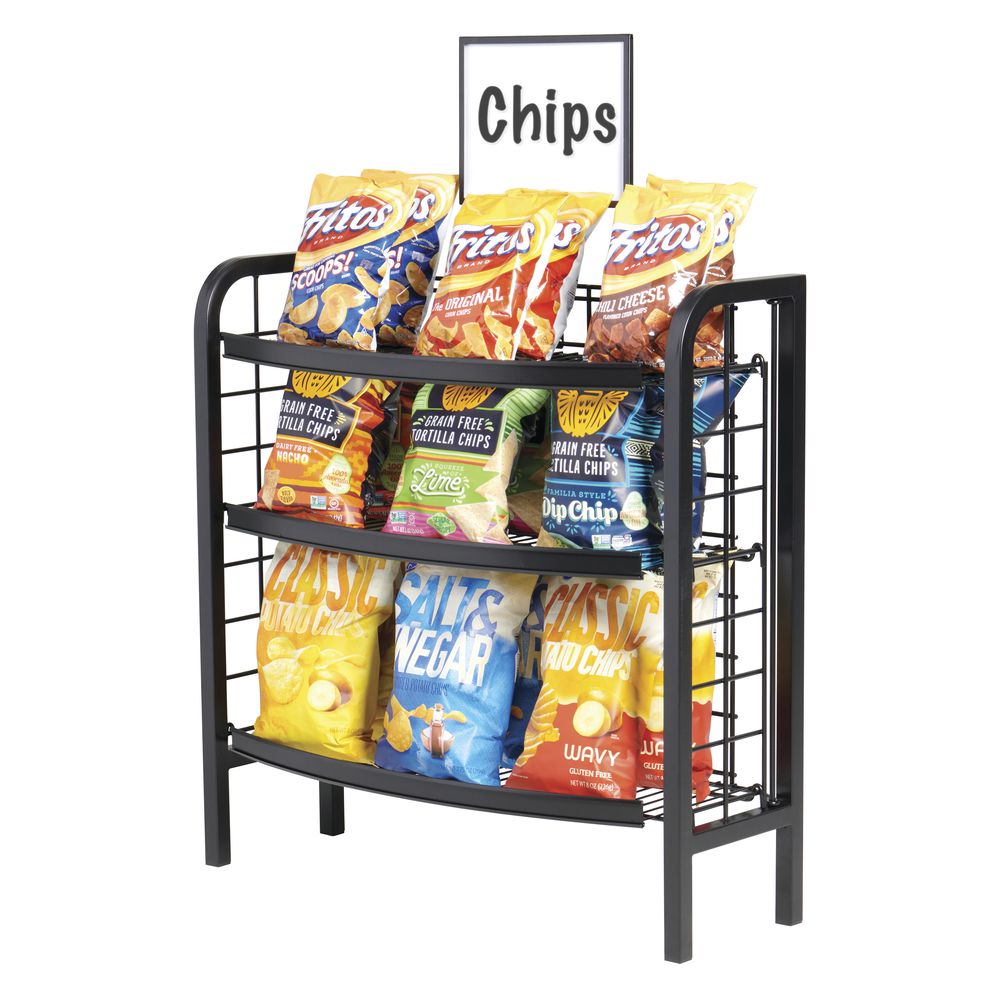 HUBERT® Wire Black 3-Shelf Floor Stand - 32"L x 12 7/10"W x 32 1/10"H