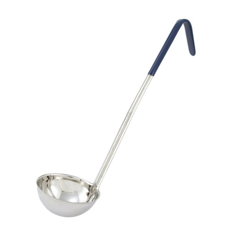 Winco LDC-8 One-Piece 8 Oz. Stainless Steel Ladle with Color-Coded Handle