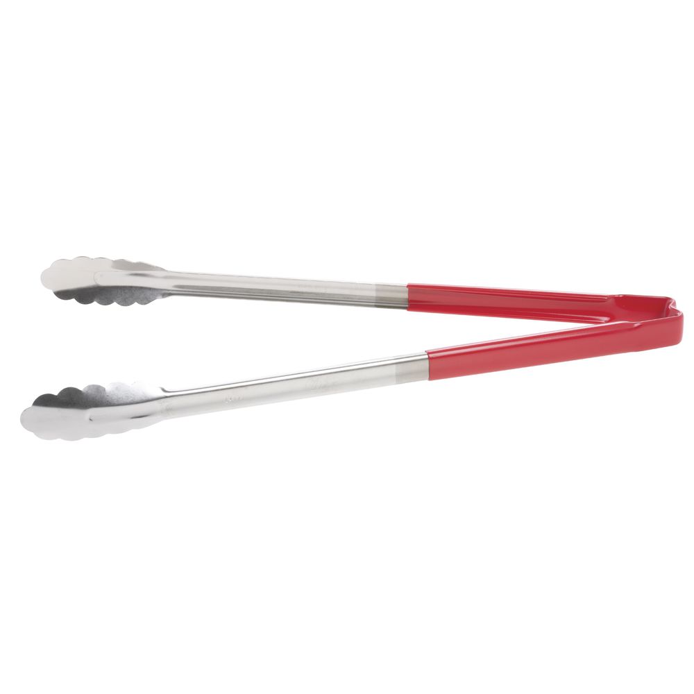 Vollrath Jacob's Pride™ Stainless Steel One-Piece Utility Tong with Red ...