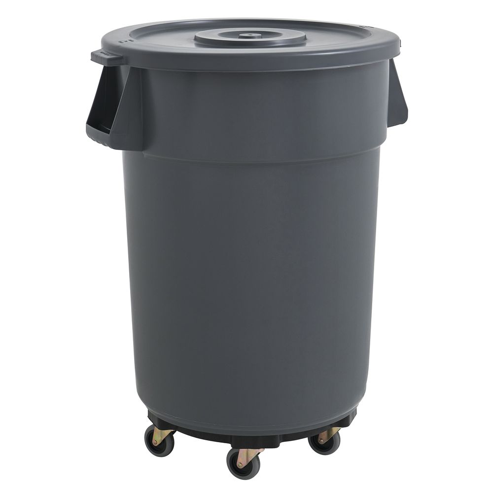 HUBERT® 44 gal Grey Plastic Trash Can - 27"L x 24"W x 31"H