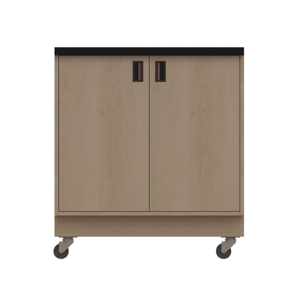 Kratos 36" Micro Market Module Cabinet with Casters, Raw Oak Plank and ...