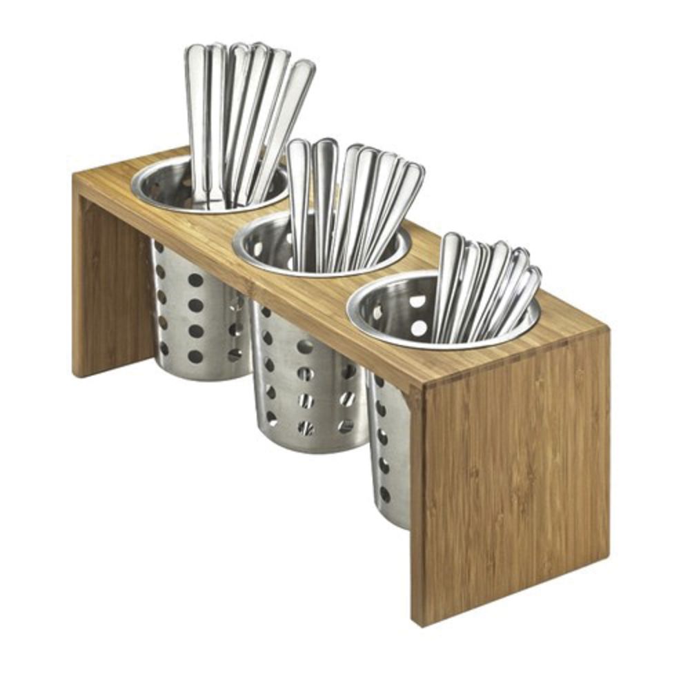 Cal-Mil Madera Cylinder Stand with 3 Cut-Outs