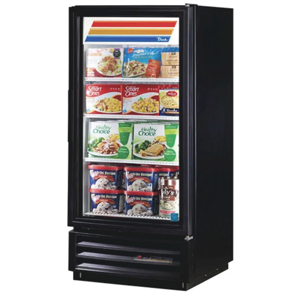 True GDM-26-HC-TSL01 Black One-Door Glass Door Merchandiser, 26 Cu. Ft ...