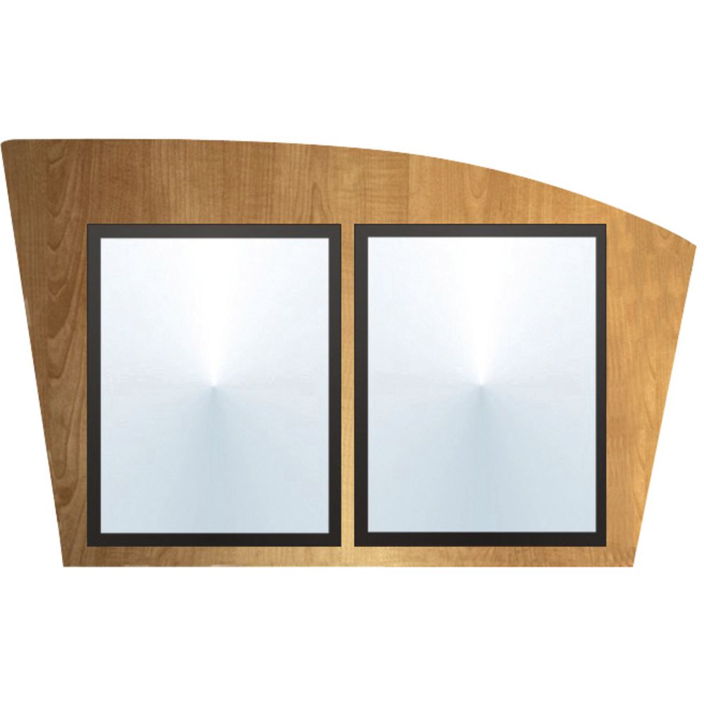 Expressly HUBERT® Honey Plank 2 Pocket Curve Top Menu Boards - 26"L x 16"H