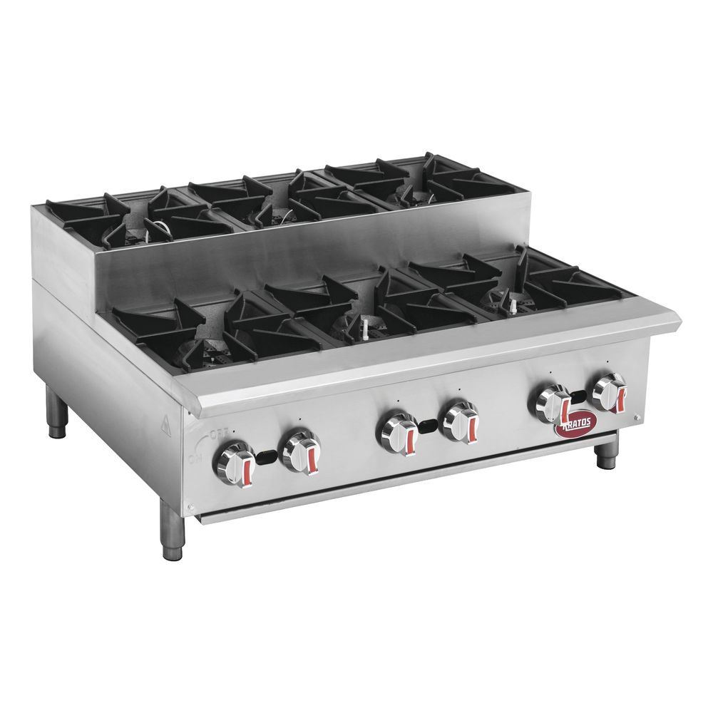 Kratos 29R-004 Step-Up Countertop Range/Hot Plate, With Six Burners ...