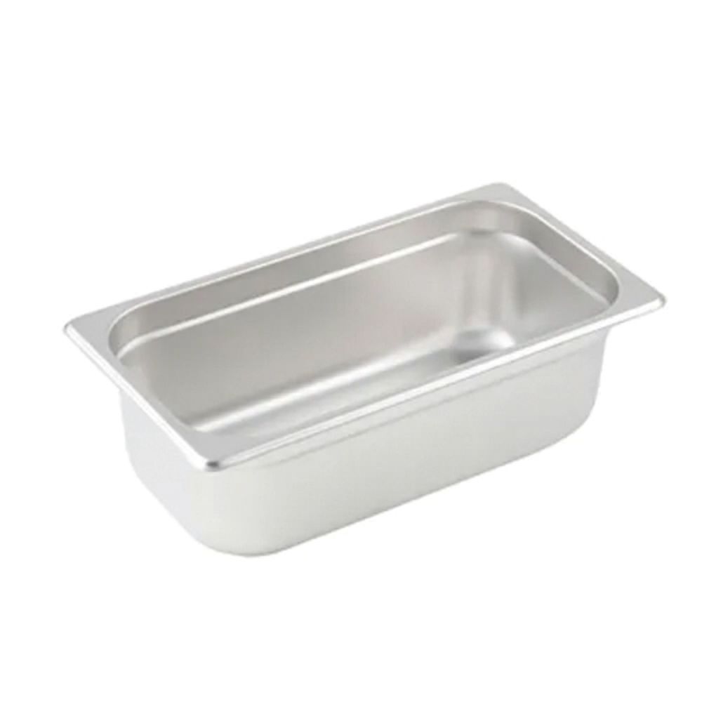 Winco Third-Size Stainless Steel Anti-Jamming Steam Pan