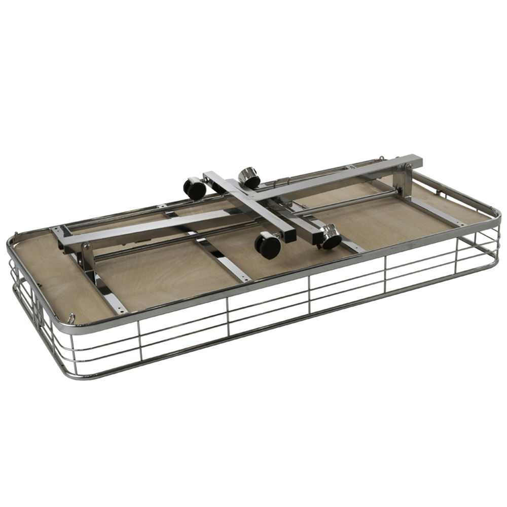Folding Table With Wire Fencing, Chrome