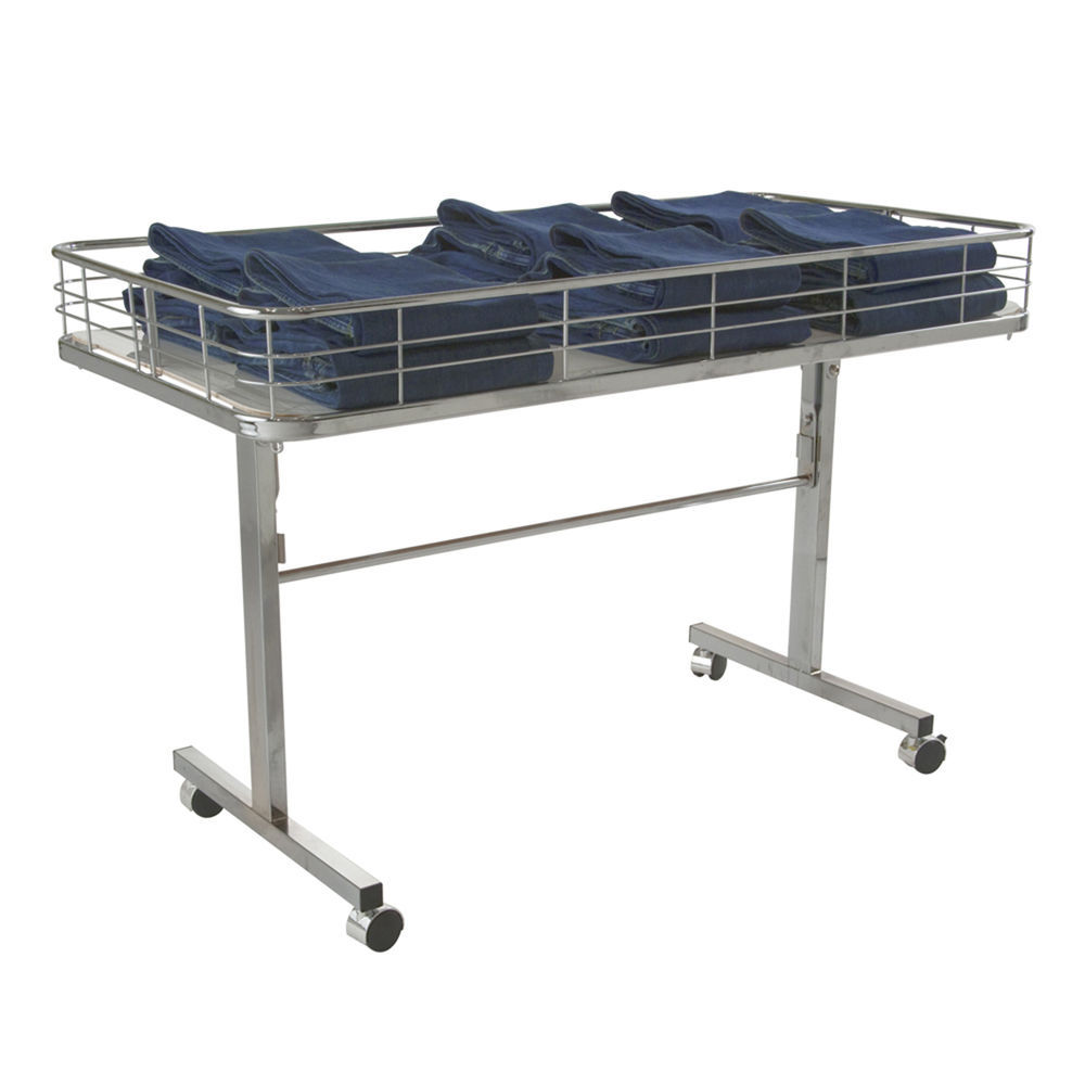 Folding Table With Wire Fencing, Chrome