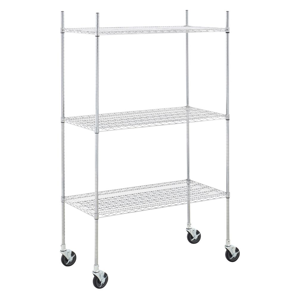 CenPro 14"x72" Medium-Duty Chrome 3-Shelf Mobile Kit with 34" Posts and ...