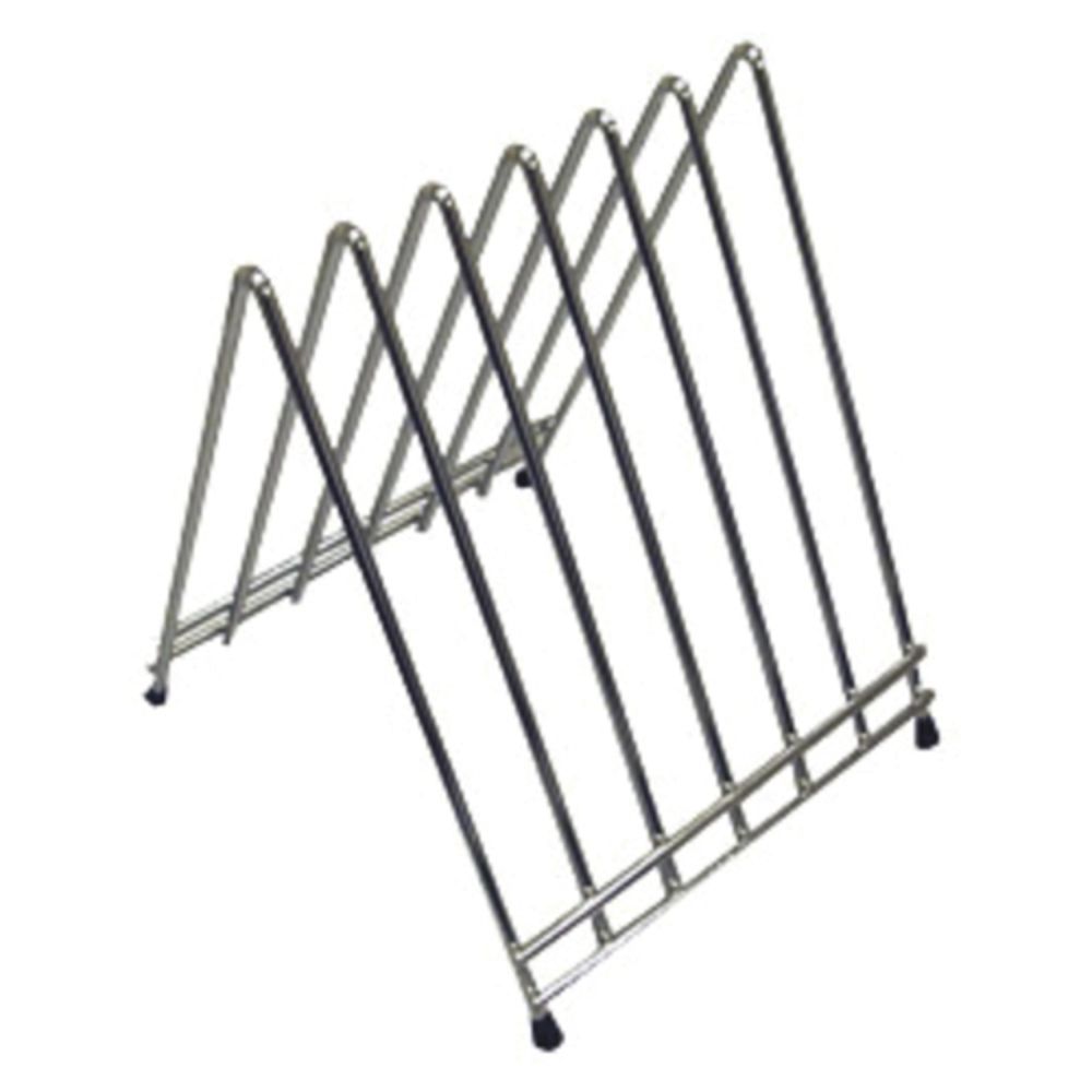 Winco Chrome-Plated 6-Slot Cutting Board Rack with Accessory Hooks
