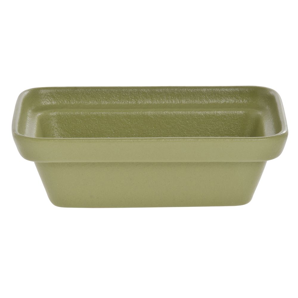 Coated Aluminum Willow Green Rectangular Bowl With Rim