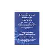 Bilingual Complimentary Breakfast Refrigerator Sign