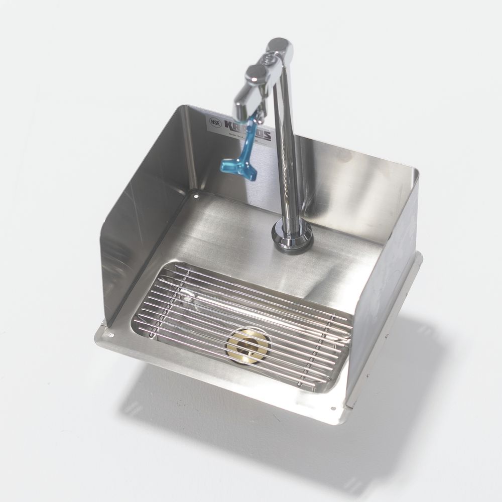 Kratos Glass Filler Station with Splash Guards, Drip Tray, and 12" Faucet
