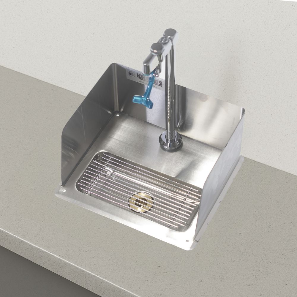 Kratos Glass Filler Station with Splash Guards, Drip Tray, and 12" Faucet