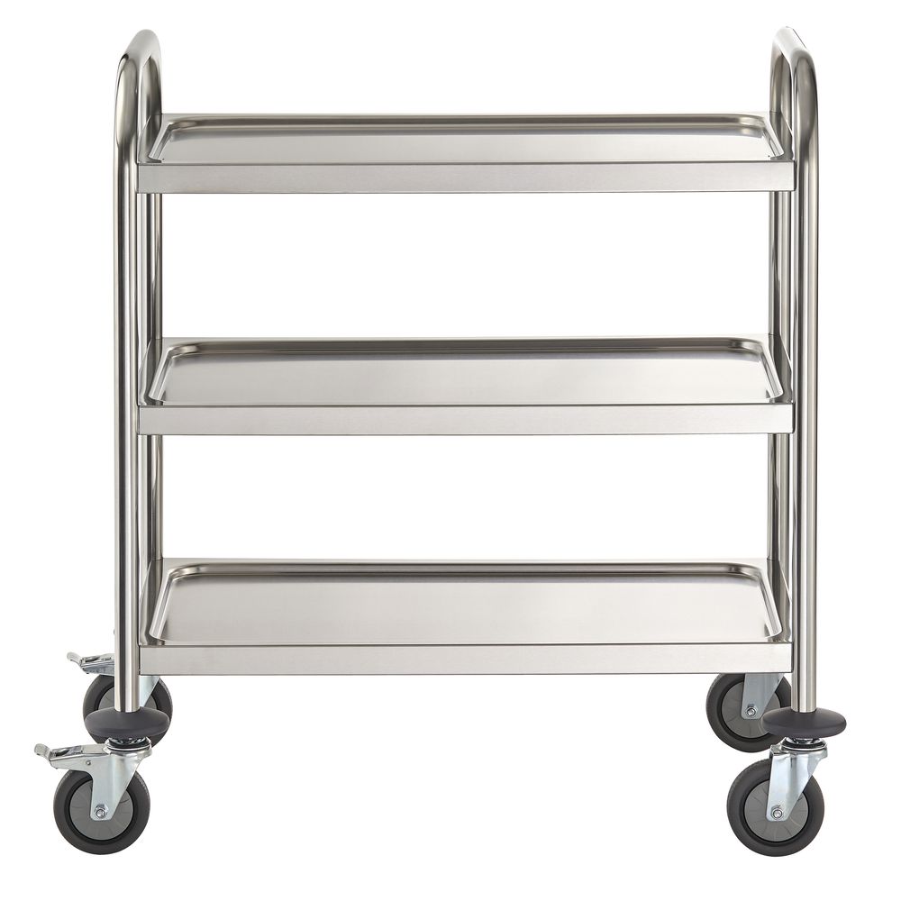 HUBERT® Grey Plastic Utility Cart, 2-Shelf - 38"L x 19"W x 32"H