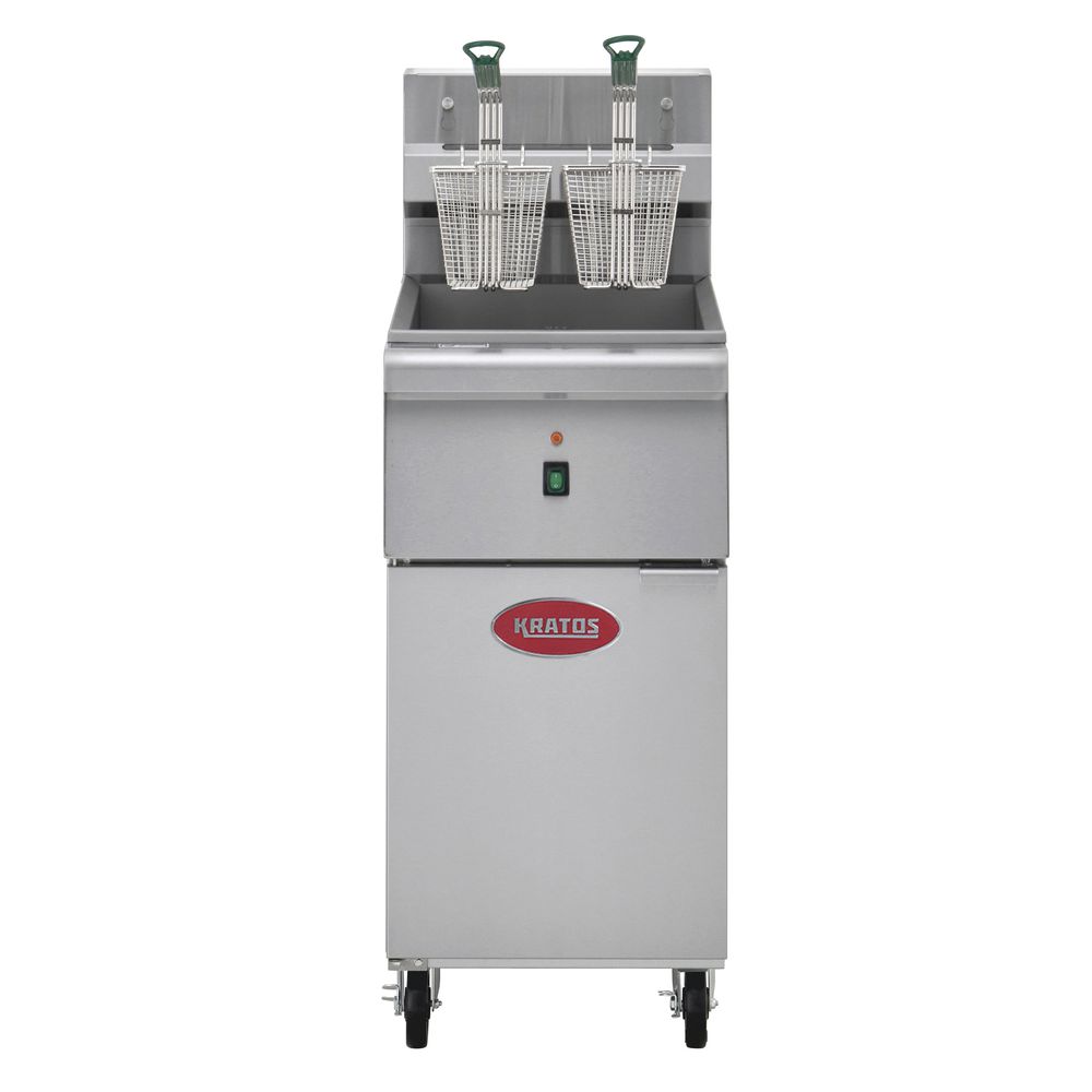Kratos 29R-070 Mobile 40 lb. Electric Floor Fryer - 240V, 3 Phase