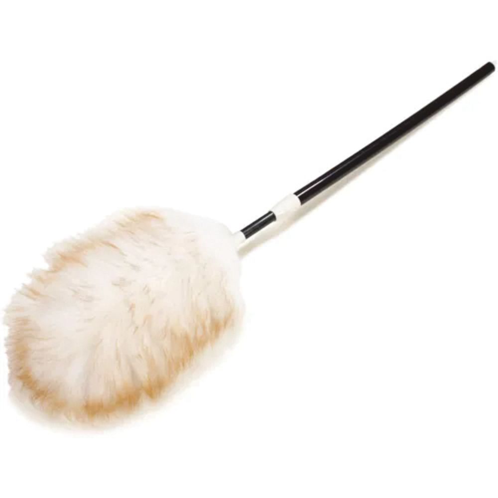 Carlisle Flo-Pac White Telescopic Lamb's Wool Duster, Up to 42"L