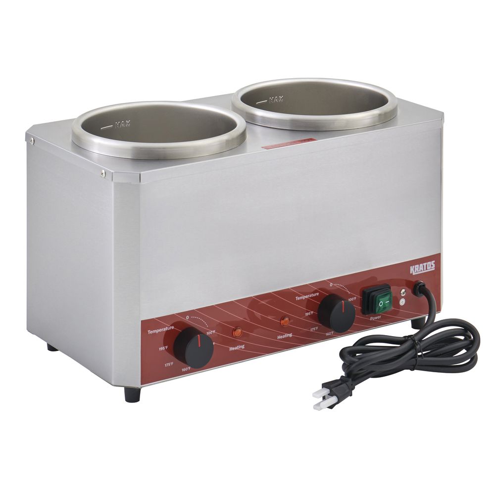 Kratos 29M-053 Double 3-1/2 Qt Electric Countertop Food Warmer With ...