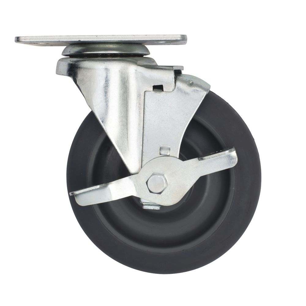 Kratos 5" Swivel Plate Caster with Brake for Premium Holding Cabinets