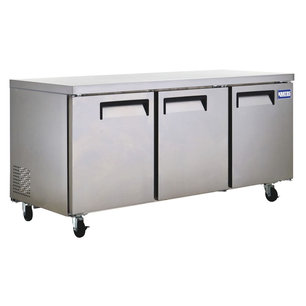 Kratos Three-Door Undercounter Refrigerator, 17 cu. ft. - 72"W