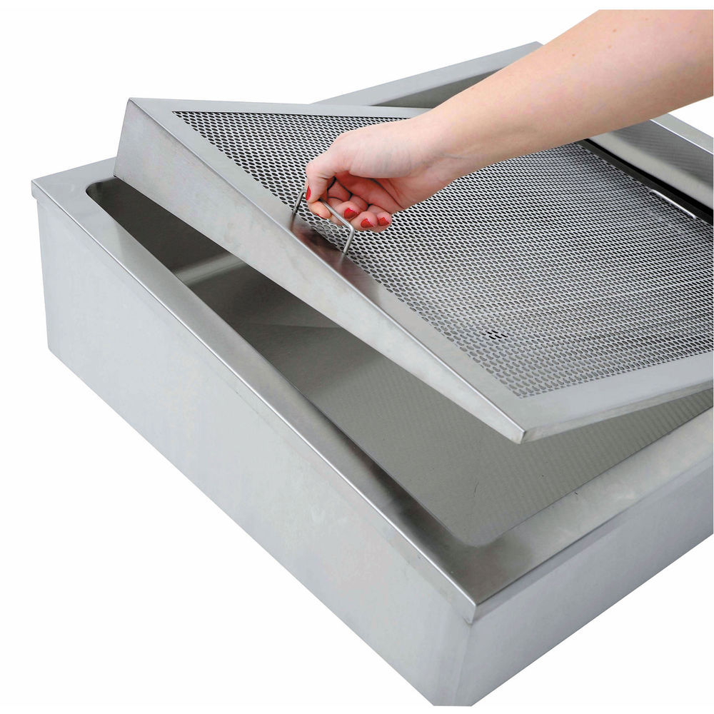 HUBERT® Slanted Stainless Steel Ice Display Riser - 45"L x 21"W x 1/2"H