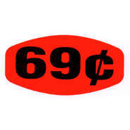 Bollin Label Red 69¢ Price Point Grabber Grocery Store Labels Black ...