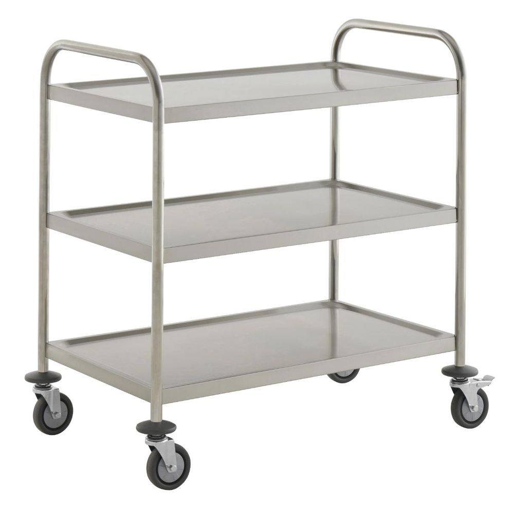 CenPro 32L-034 Knocked-Down Stainless Steel 3-Shelf Utility Cart - 33"W ...