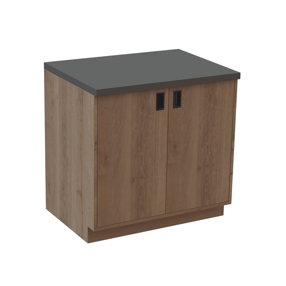 Kratos 36" Micro Market Module Cabinet without Casters, Urban Oak Plank ...