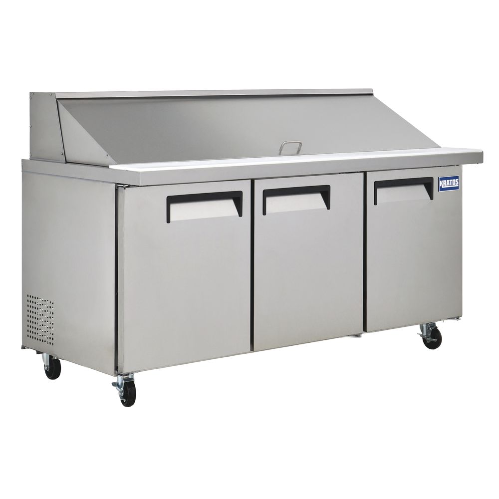 Kratos 70"W Three-Door Mega Top Refrigerated Sandwich Prep Table - 30 ...