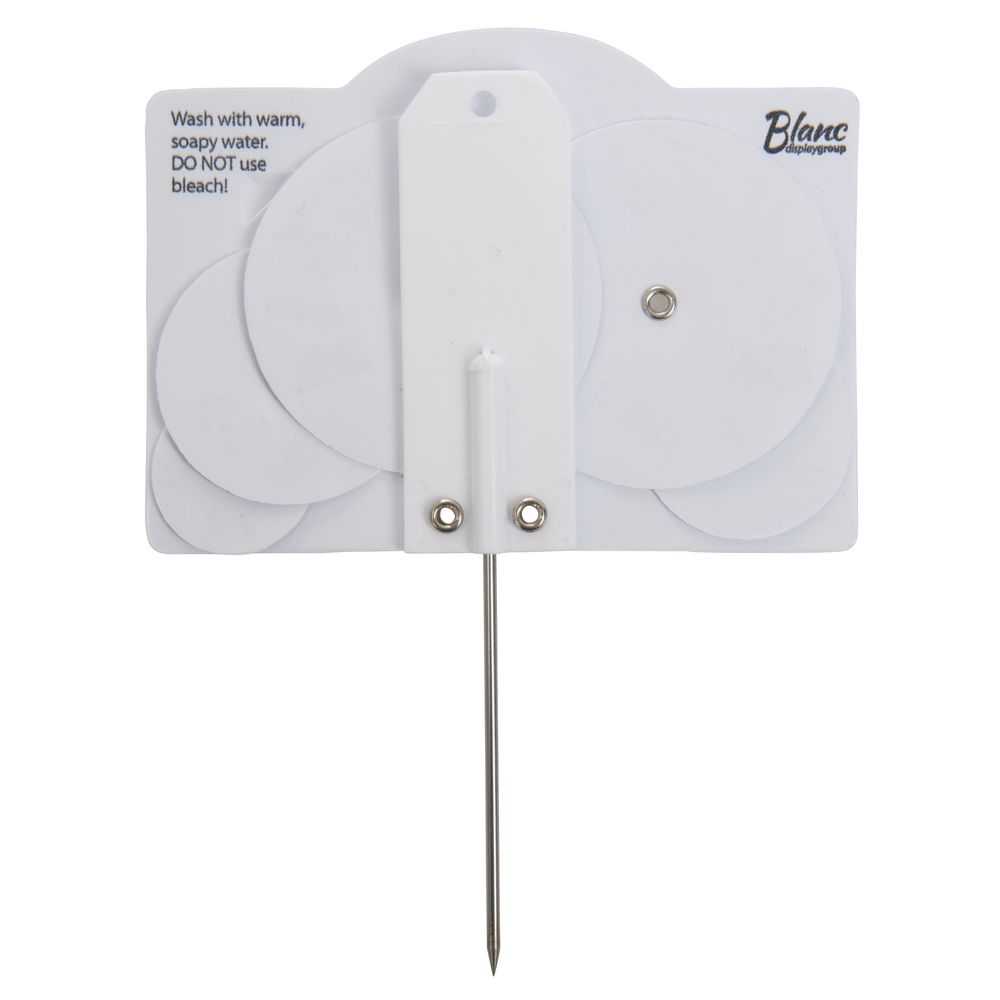 Blanc White Seafood Dial-Tags with Stainless Steel Pin - 3"L x 4"H