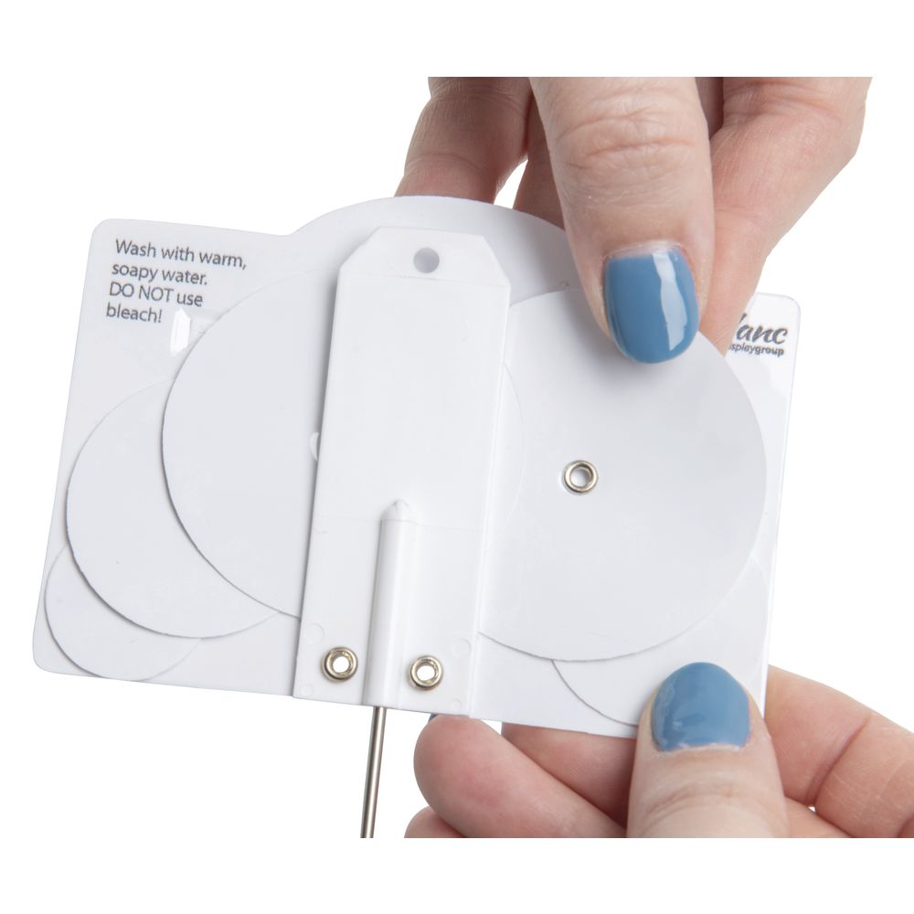 Blanc White Seafood Dial-Tags with Stainless Steel Pin - 3"L x 4"H