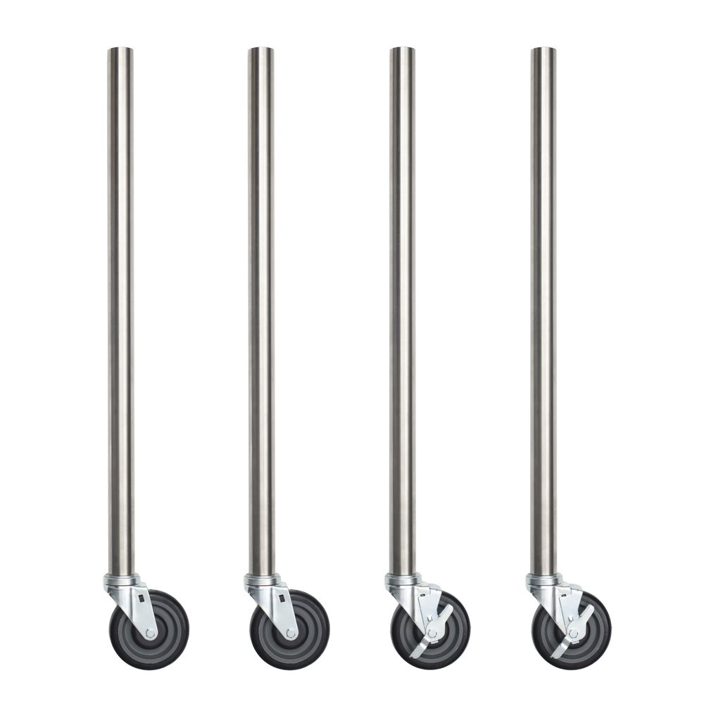 Kratos Set of Four 34" Stainless Steel Legs with Casters for Kratos ...