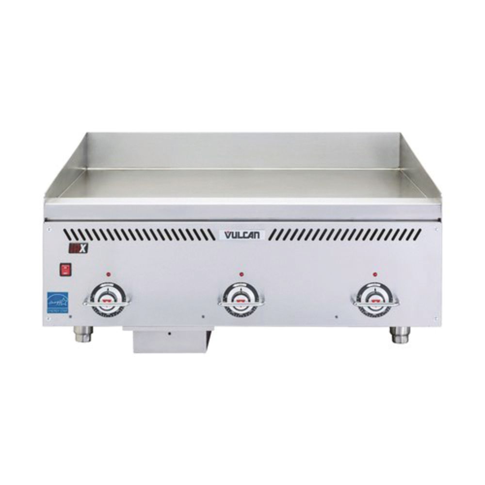 Vulcan VCCG48-AC Rapid Recovery Gas Griddle with Four Burners, 120,000 BTU - 48"W x 33"D x 18 4/5"H