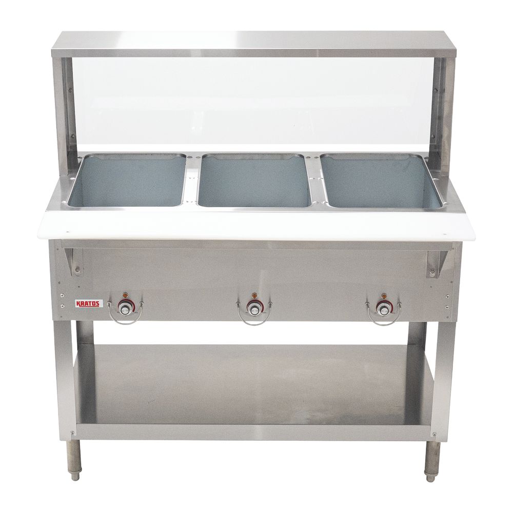 Kratos Stationary Three Pan Open Well Electric Steam Table with ...