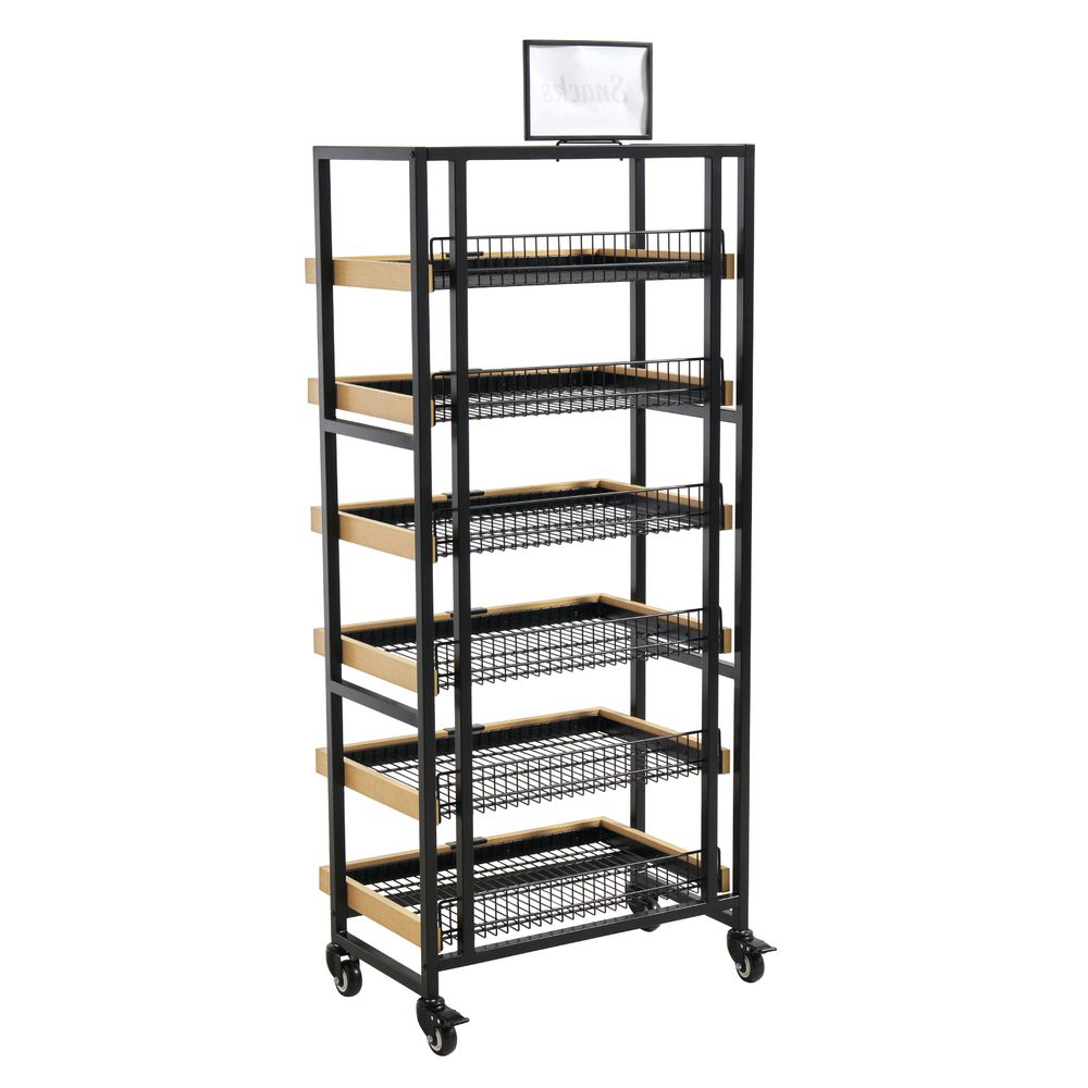 HUBERT® Modular Mobile Shelving Unit, 30"W x 19-3/4"D x 74-1/4"H