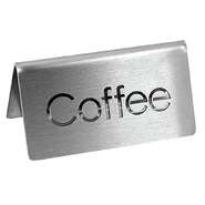 Service Ideas 18/8 Brushed Stainless Steel Table Tent Sign "Coffee"- 3 ...