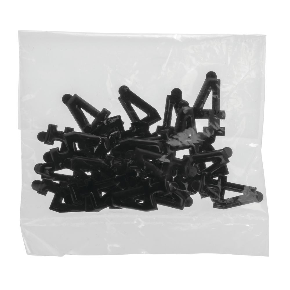 Black Plastic Embossed Number 4 - 1"H