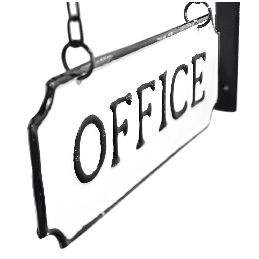 Park Hill Metal Sign w/ Hanging Display Bar, Office - 13"L x 1"W x 10 1/2"H