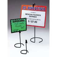 Expressly HUBERT® Black Metal Wire Sign Holder With Clip 4"Dia x 8"H
