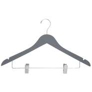 17" W Rubberized Combo Hanger, Grey