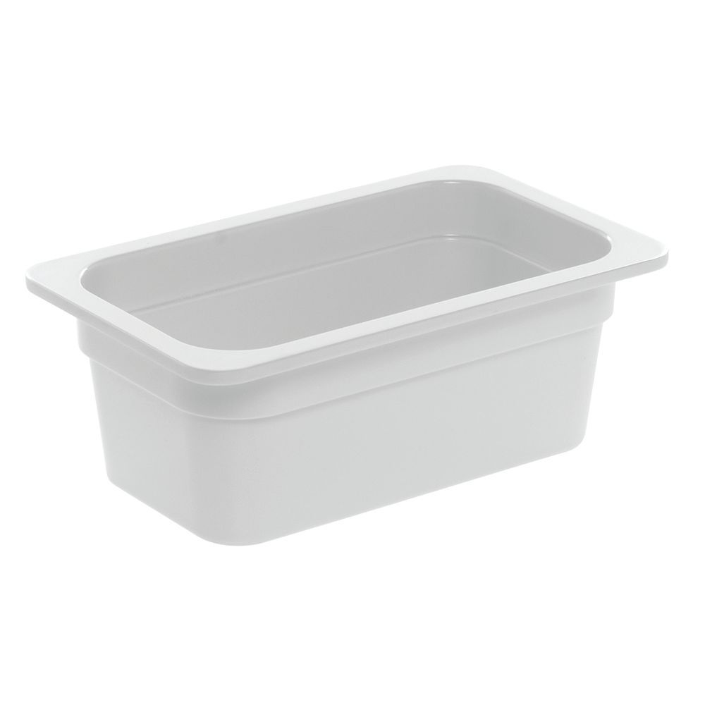 Expressly HUBERT® 1/4 Size White Melamine Cold Food Pan - 6 3/8"L x 10 ...