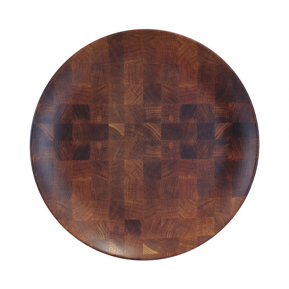 Elite Melamine Checkered Wood Plate - 9"Dia