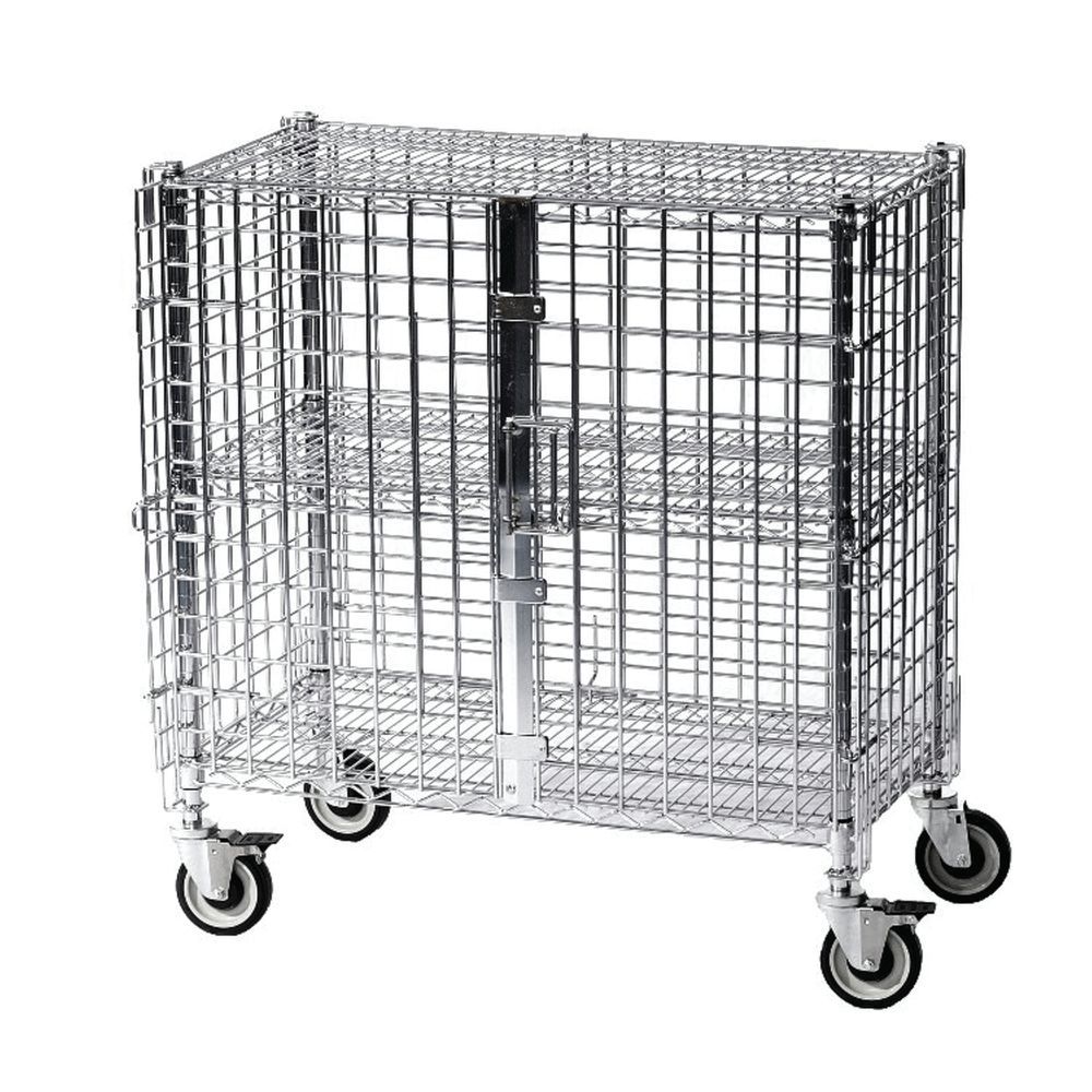 HUBERT® Chrome Wire Lockable Security Cage - 36"L x 18"W x 15"H