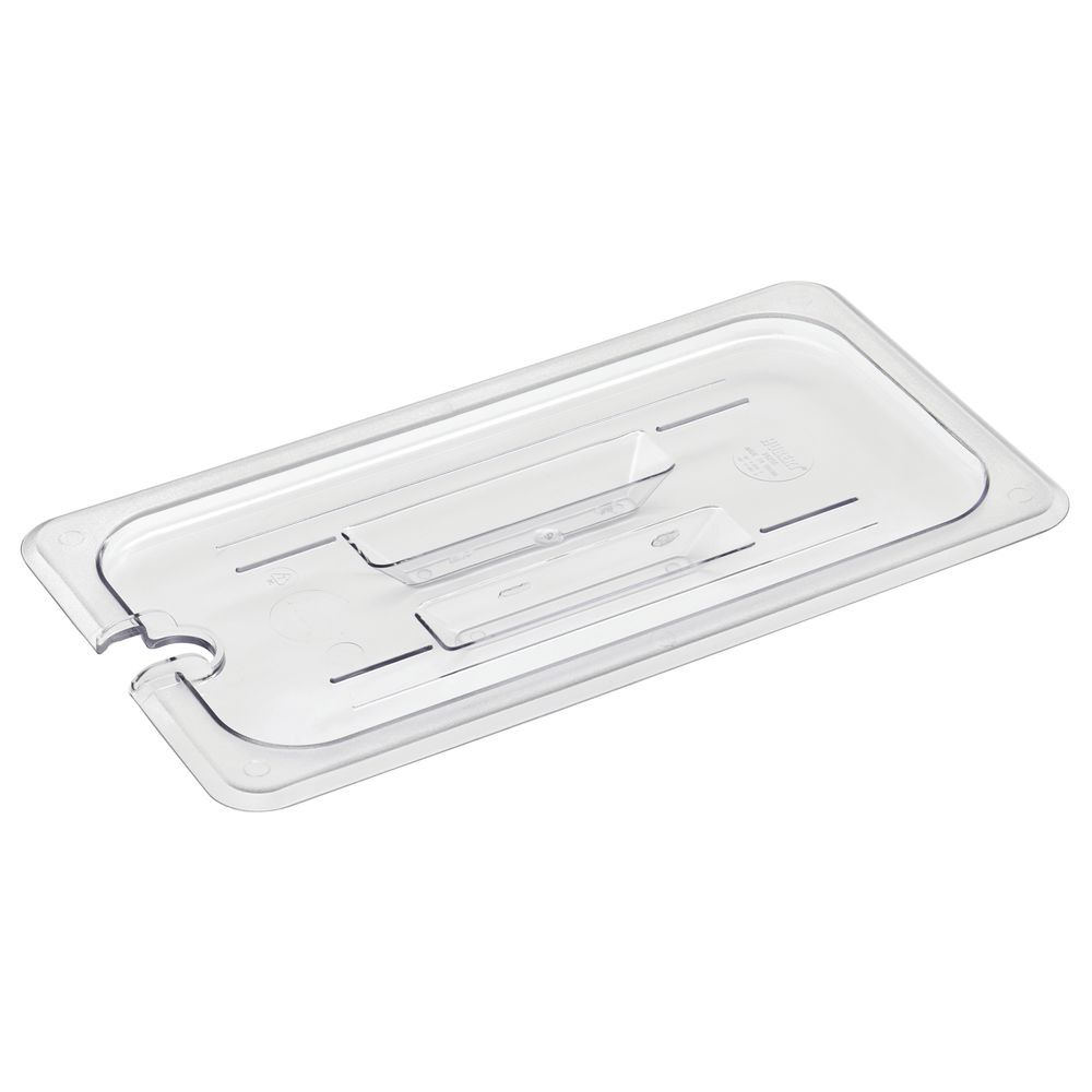 HUBERT® Third-Size Clear Polycarbonate Notched Food Pan Cover w/ Handle ...