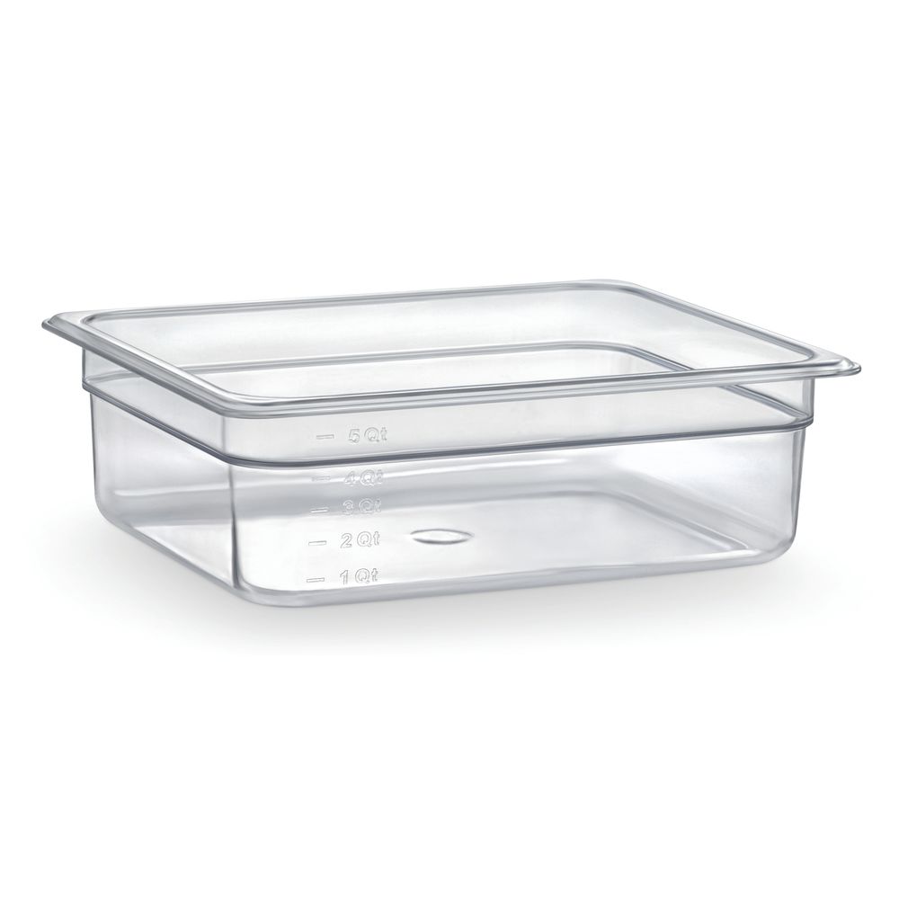 HUBERT® Half-Size Clear Polycarbonate Cold Food Pan - 12 4/5"L x 10 3/7 ...