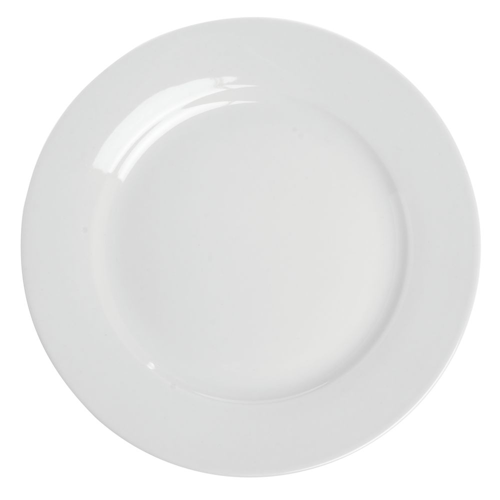 World Tableware Basics Orbis Bright White Porcelain Pellet Plate - 9"Dia