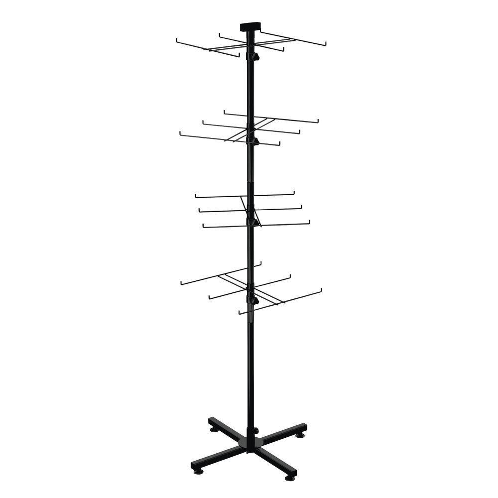 24 Hook Floor Spinner Rack, Black