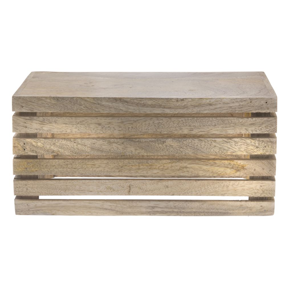 Expressly HUBERT® Rectangular Brown Mango Wood Farmers Crate - 30 1/2"L ...