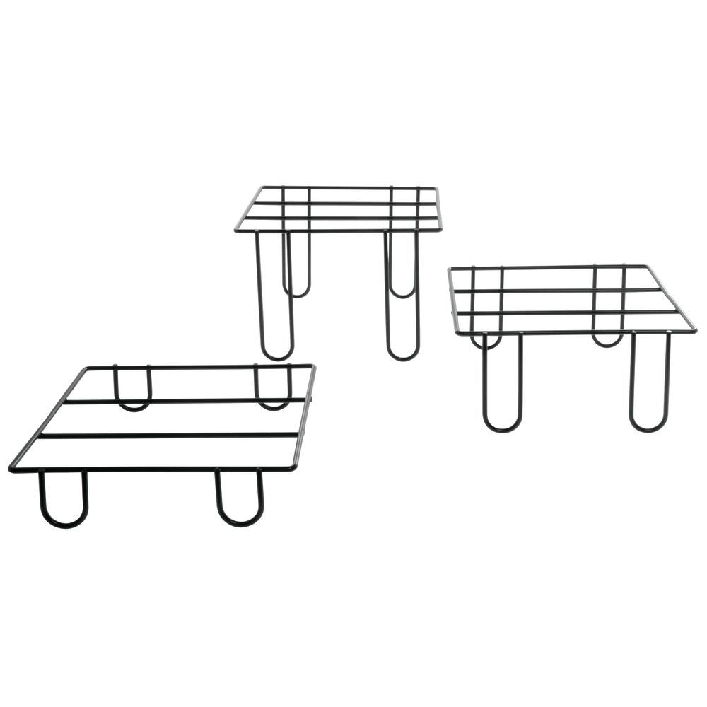 Expressly Hubert® Hammered Stainless Steel Nested Display Riser Set